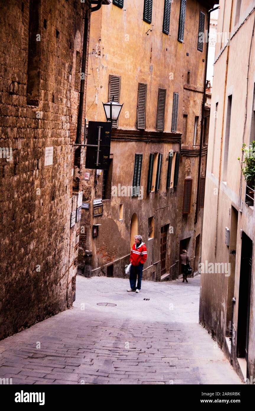 Siena, Italy maze of spoke like cobblestone paths all lead to the ...