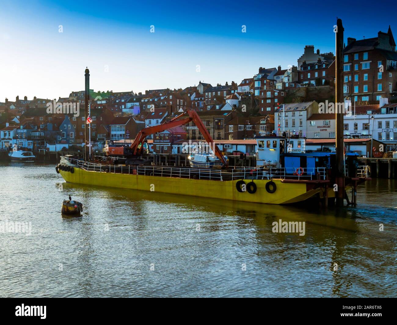 Excavation port maintenance dredger Sandsend passed through Whitby ...