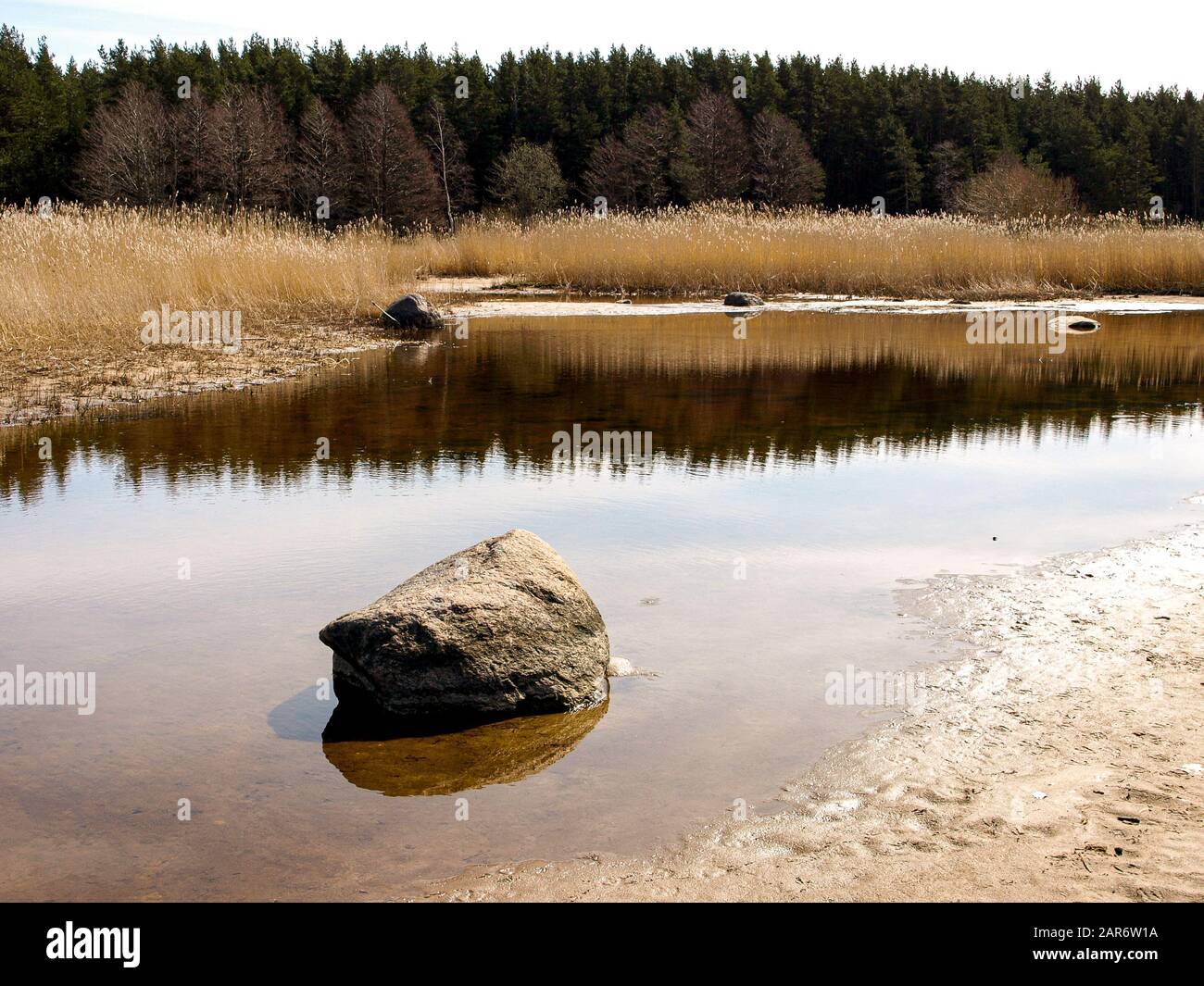 landscape with sea coast and river estuary Stock Photo - Alamy
