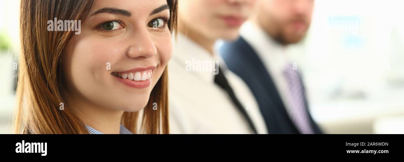 Gorgeous smiling secretary Stock Photo - Alamy