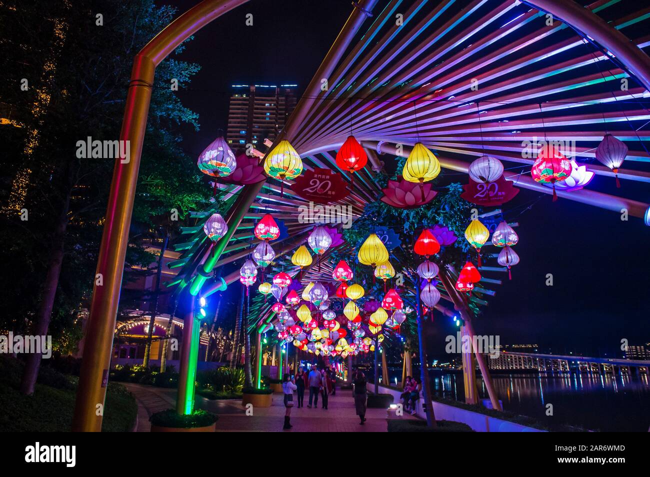 Lights installation in Macau during the annual Macau Light festival ...