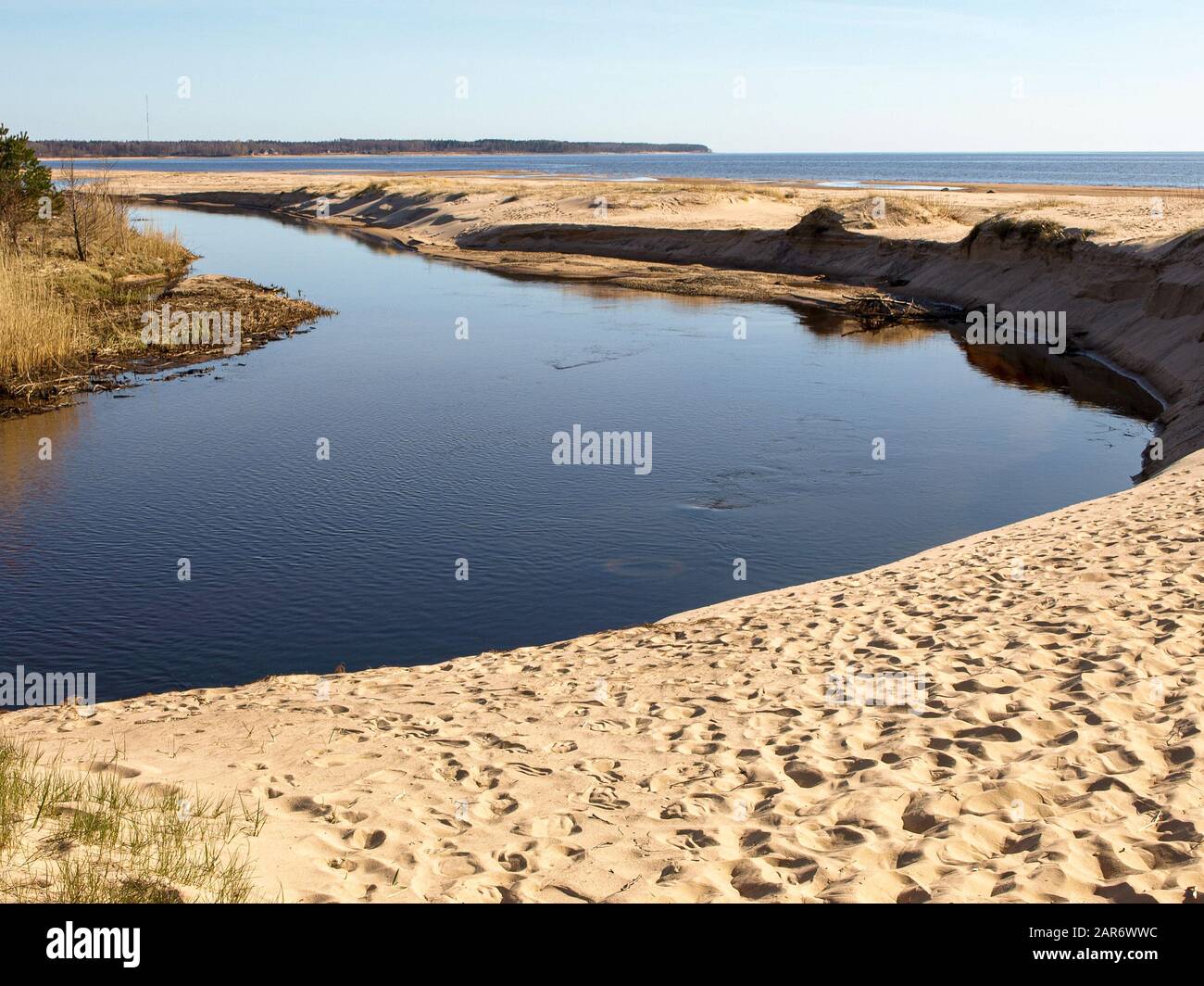 landscape with sea coast and river estuary Stock Photo - Alamy