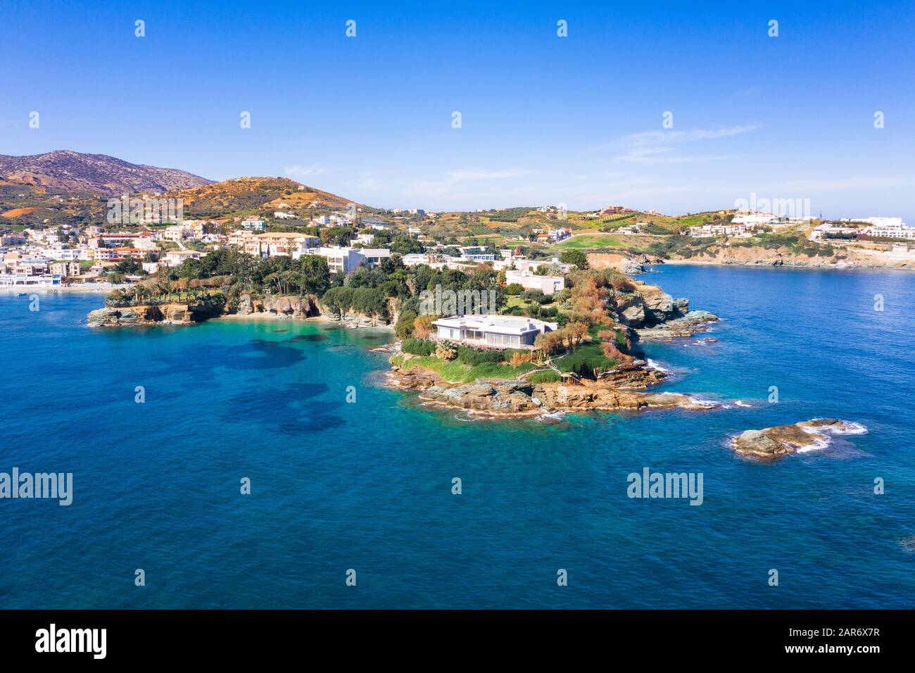 The small village with unique beaches and famous resort of Agia Pelagia ...