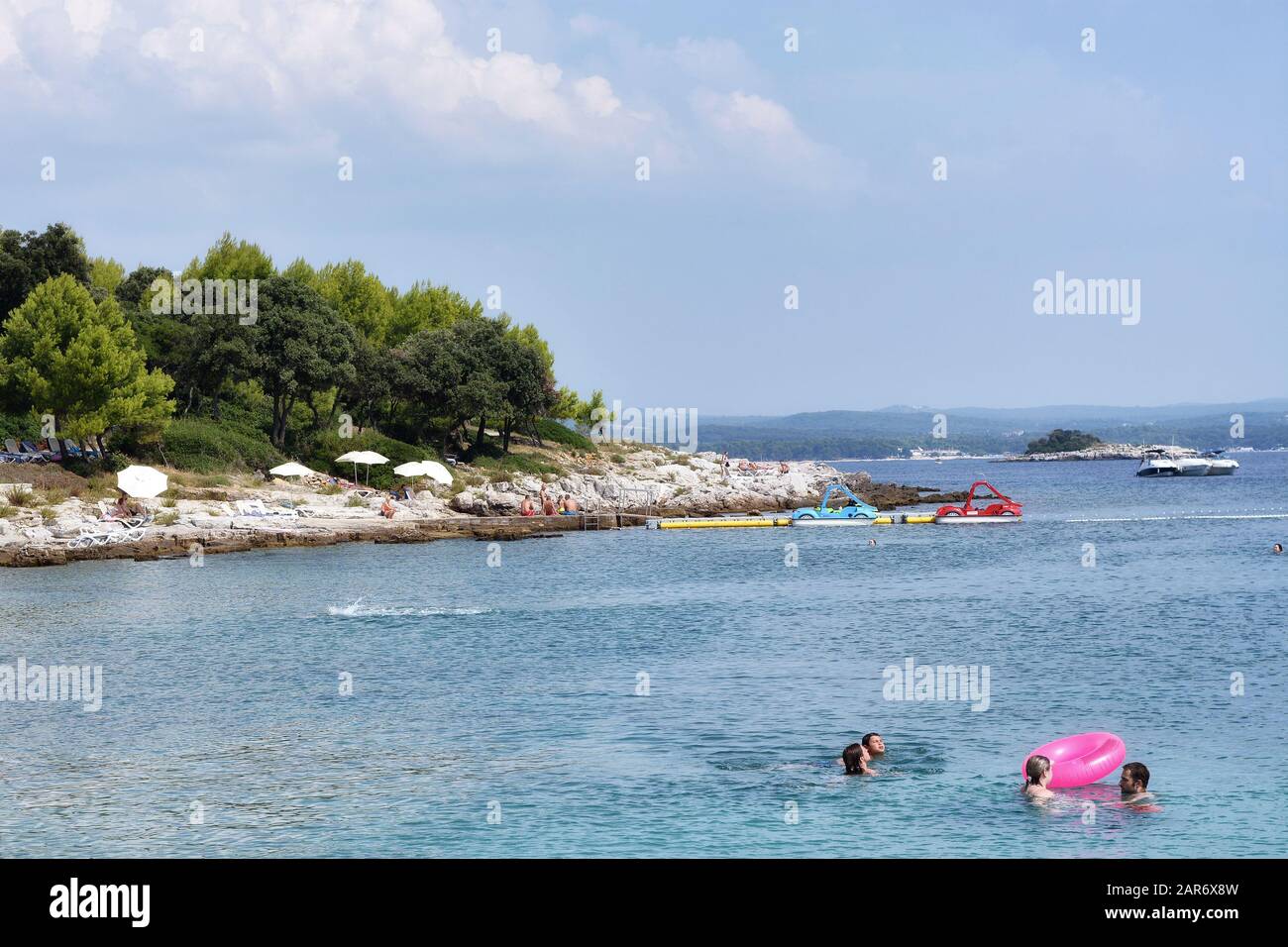 Rovinj, Croatia, August 24: Tourists and residents of Rovinj relax on ...