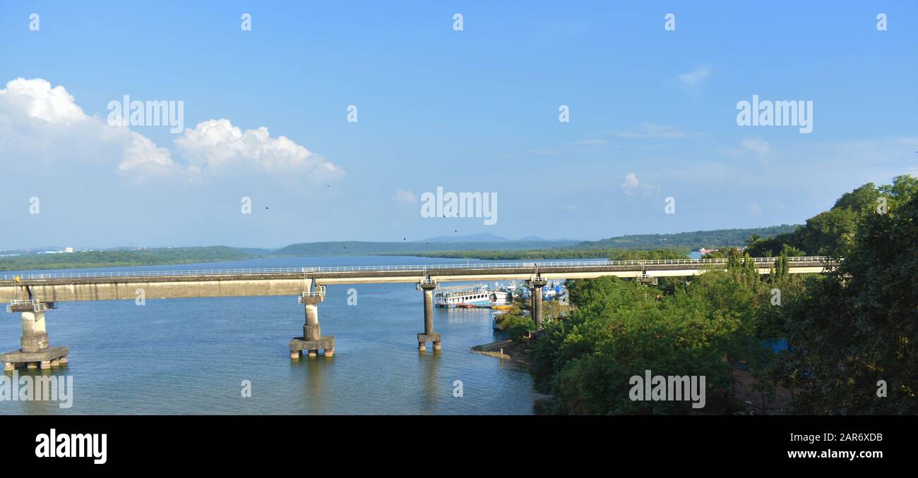 bridge over river in goa Stock Photo - Alamy
