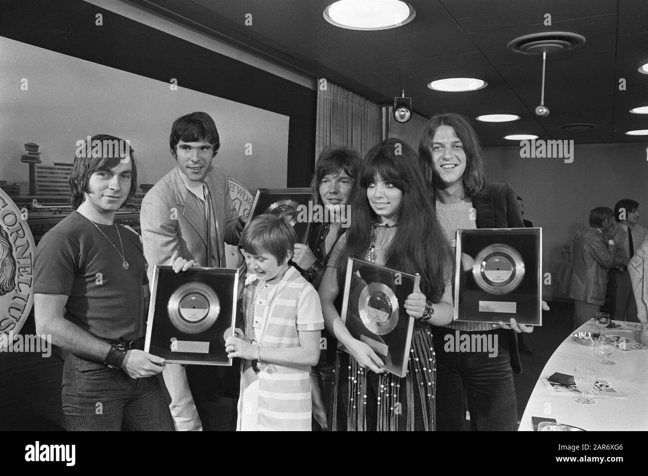 Dutch pop group Shocking Blue arrives at Schiphol after tour through ...