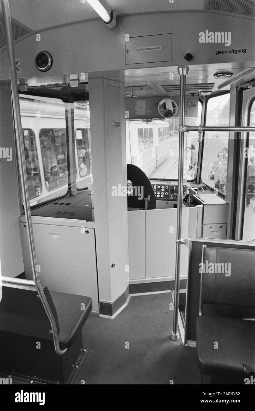 New model tram car in Amsterdam; interior of the new tram car Date ...