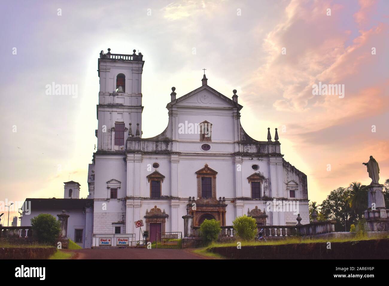 Se Cathedral church with beautiful background in goa Stock Photo - Alamy