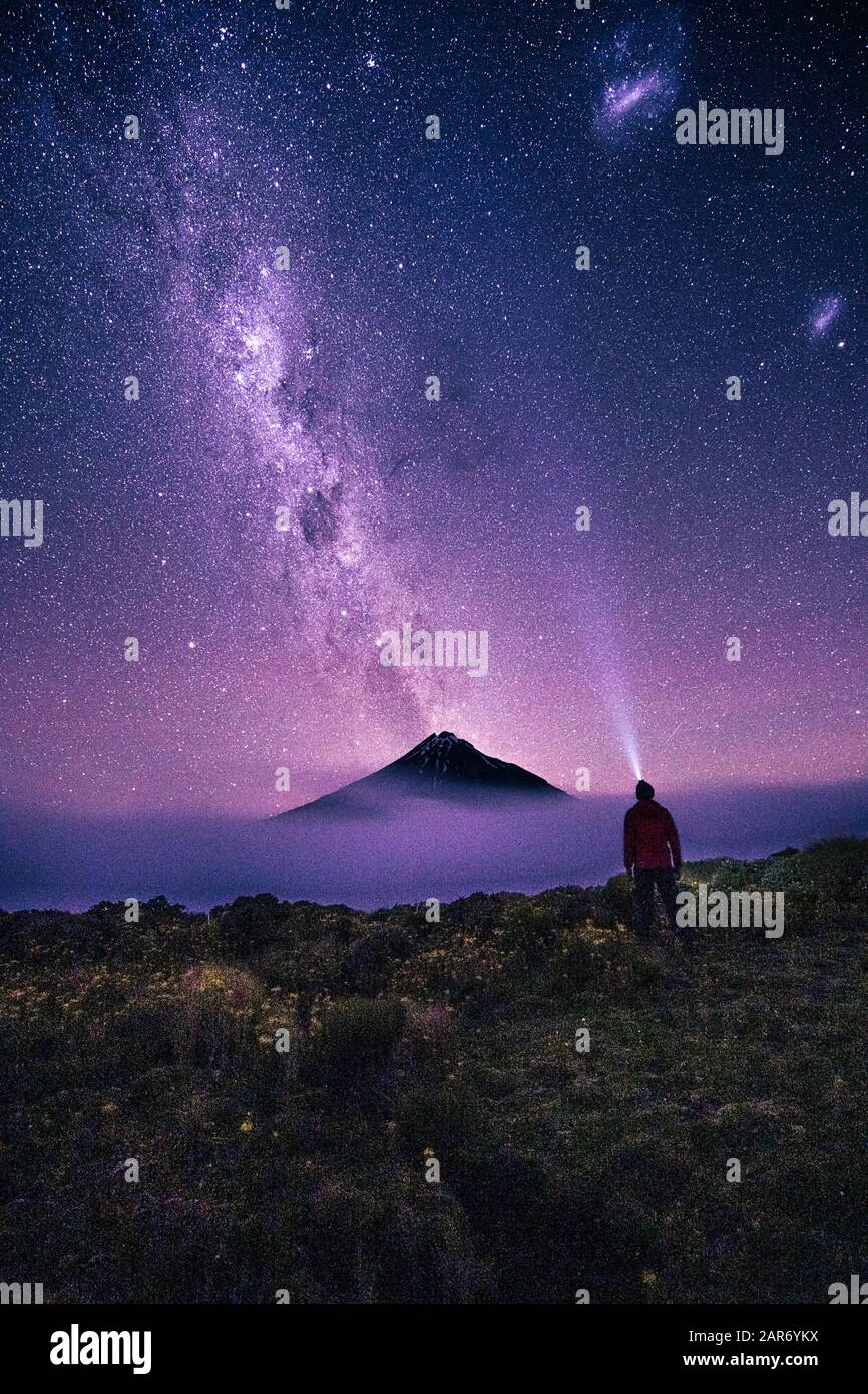Mt Taranaki viewed from the Pouakai Range, Egmont National Park, New ...
