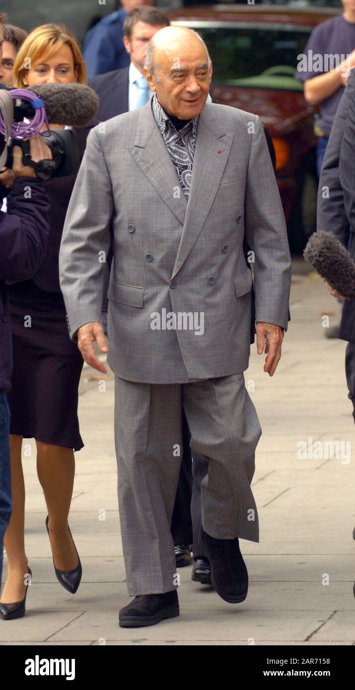 Mohamed Al-Fayed in 2007 appearing at the High Court in London for the ...