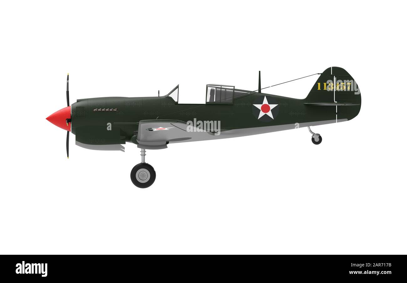 3D rendering of a world war two airplane isolated on white background ...