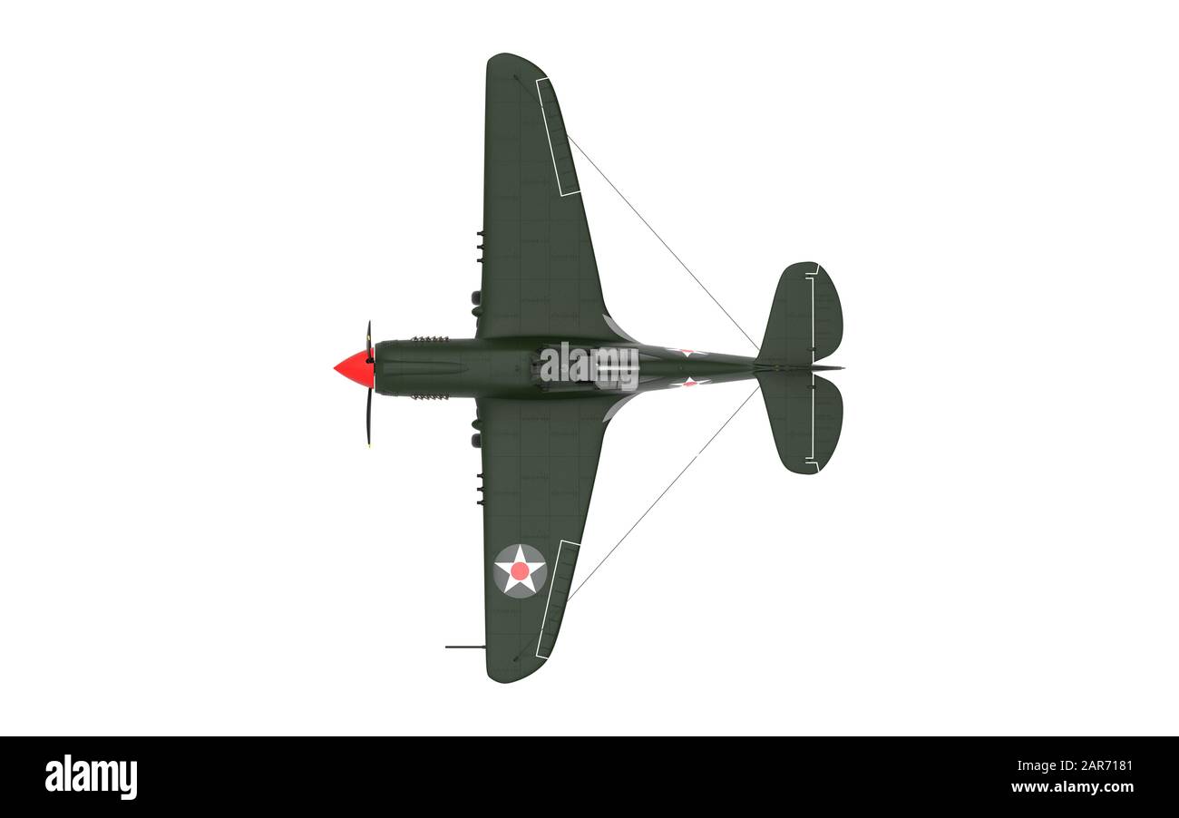 3D rendering of a world war two airplane isolated on white background ...