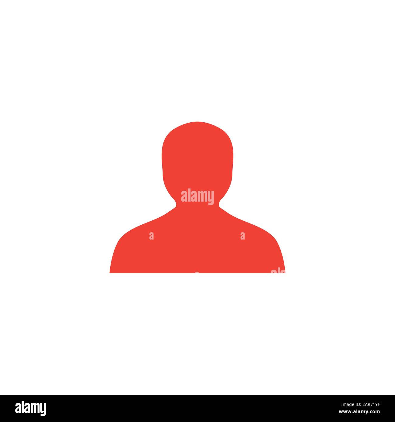 Avatar Red Icon On White Background. Red Flat Style Vector Illustration ...