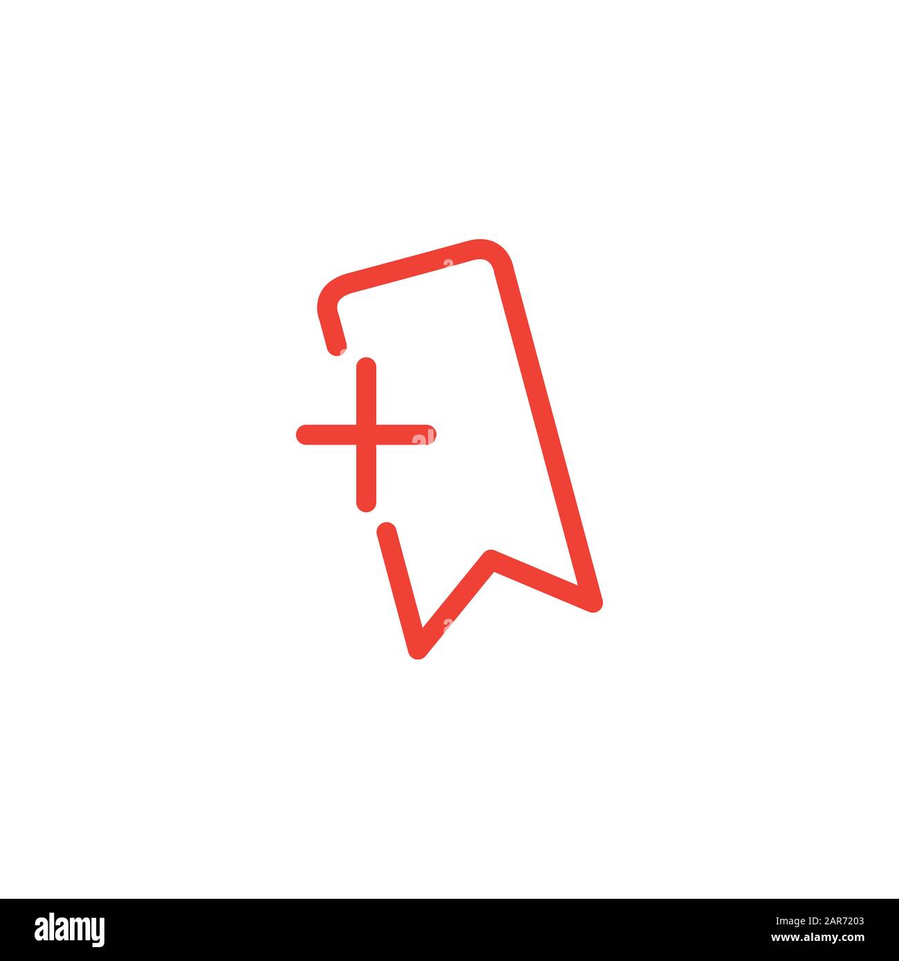 Badge Line Red Icon On White Background. Red Flat Style Vector ...