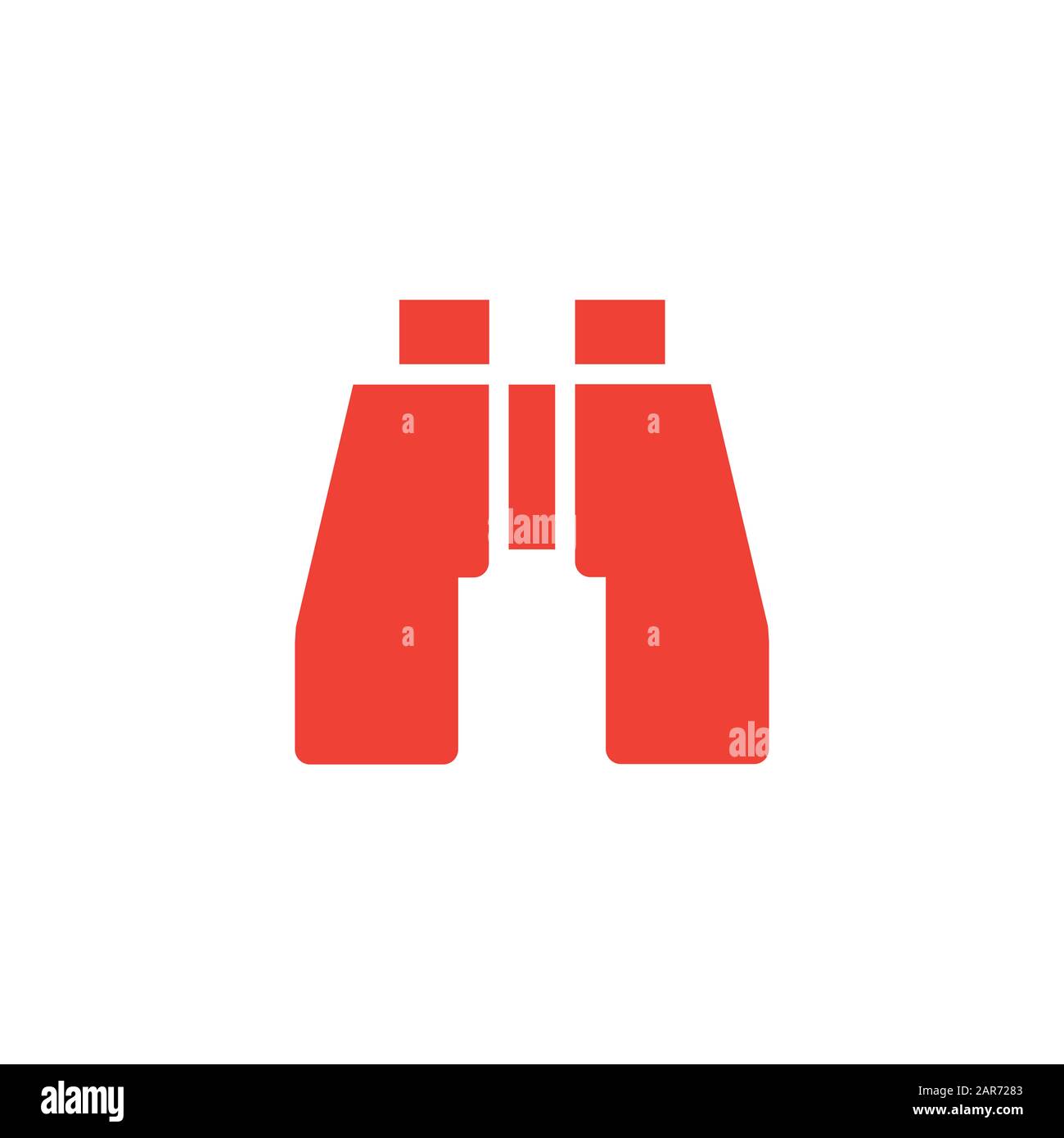 Binocular Red Icon On White Background. Red Flat Style Vector ...