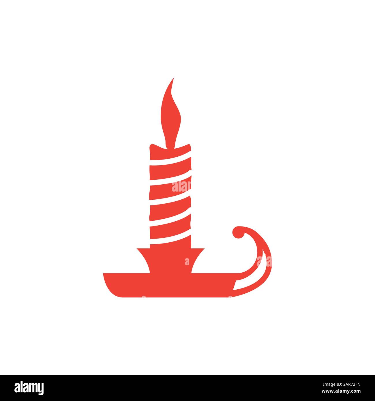 Candle Red Icon On White Background. Red Flat Style Vector Illustration ...