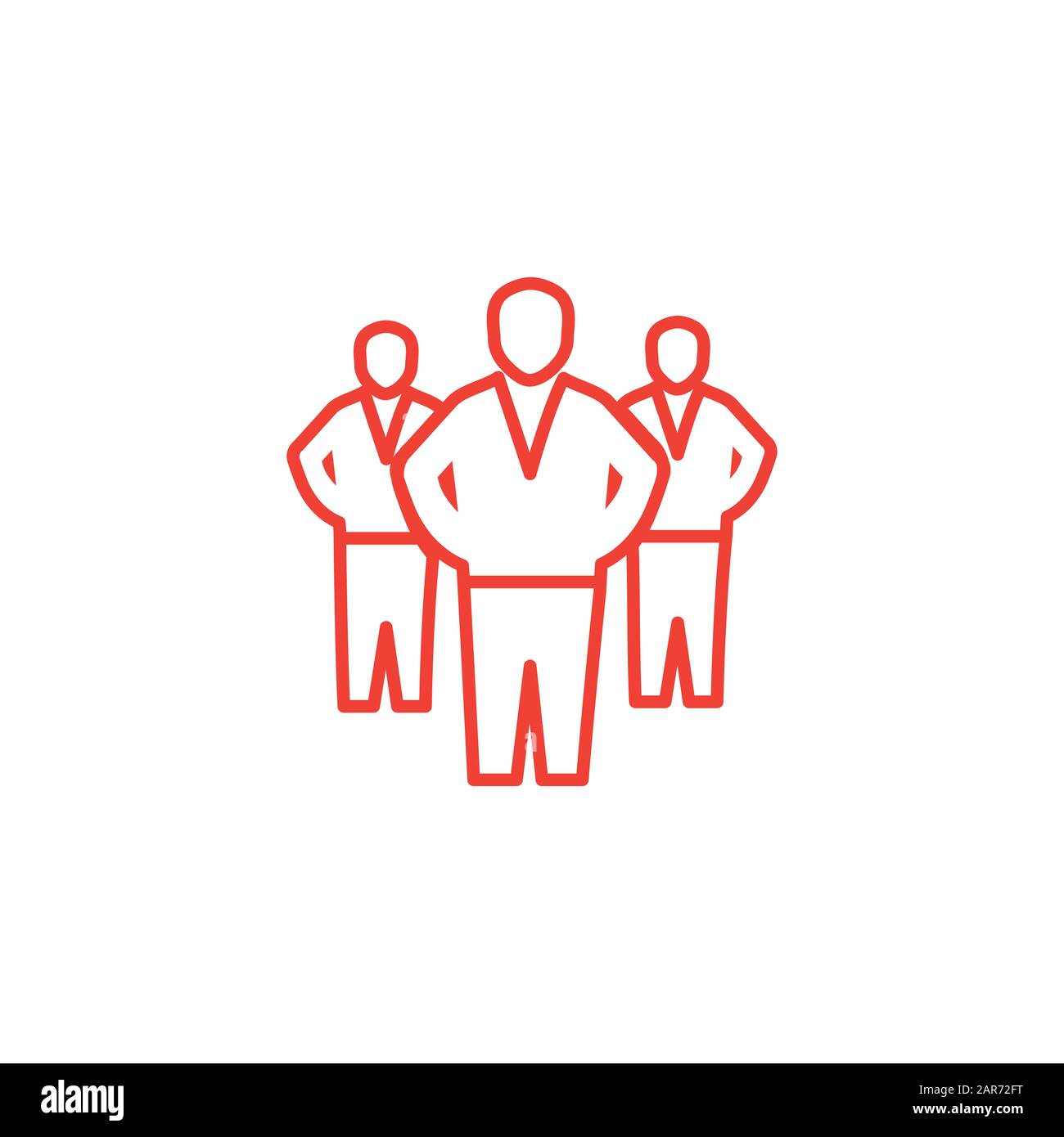 Businessman Line Red Icon On White Background. Red Flat Style Vector ...