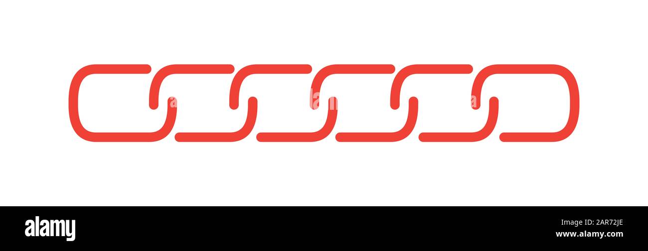 Chain Link Line Red On White Background. Red Flat Style Vector ...