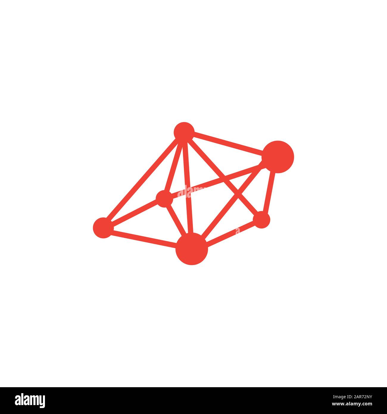 Chemical Bond Red Icon On White Background. Red Flat Style Vector ...