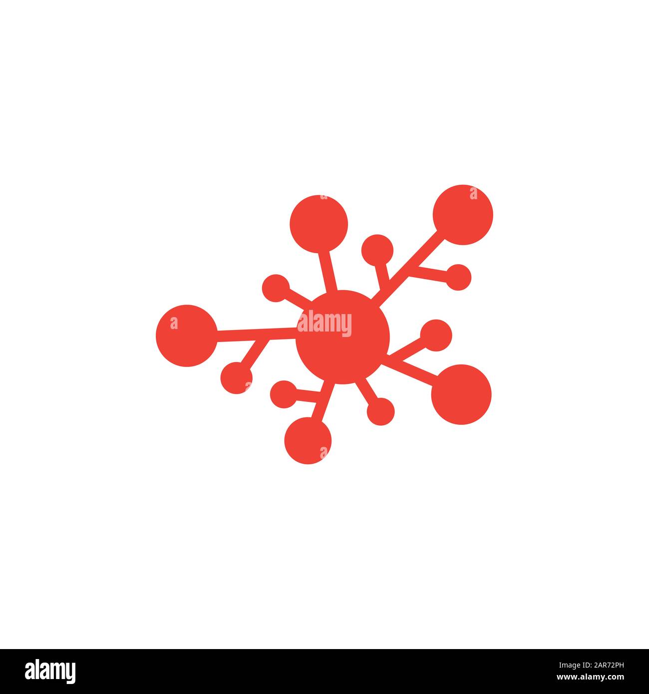 Chemical Bond Red Icon On White Background. Red Flat Style Vector ...