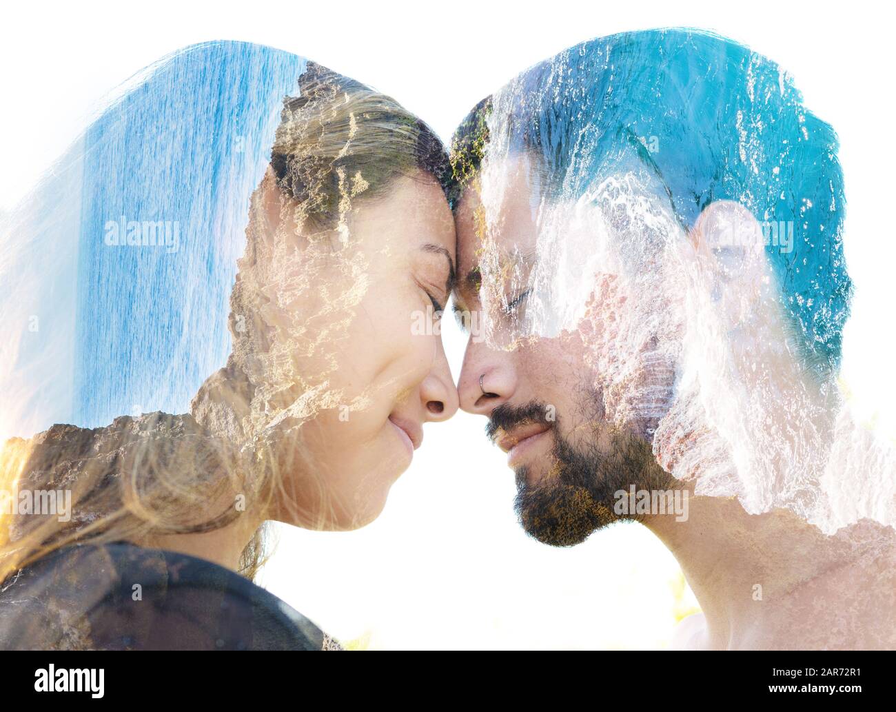 Surreal creative double exposure portrait Stock Photo - Alamy