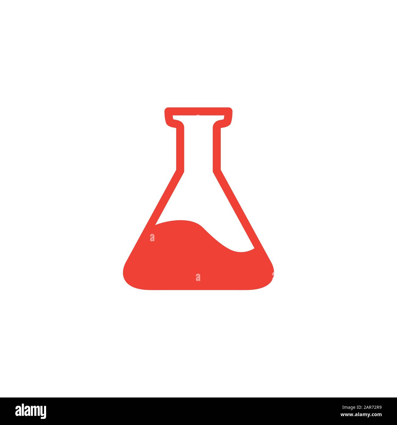 Test Tube Red Icon On White Background. Red Flat Style Vector ...