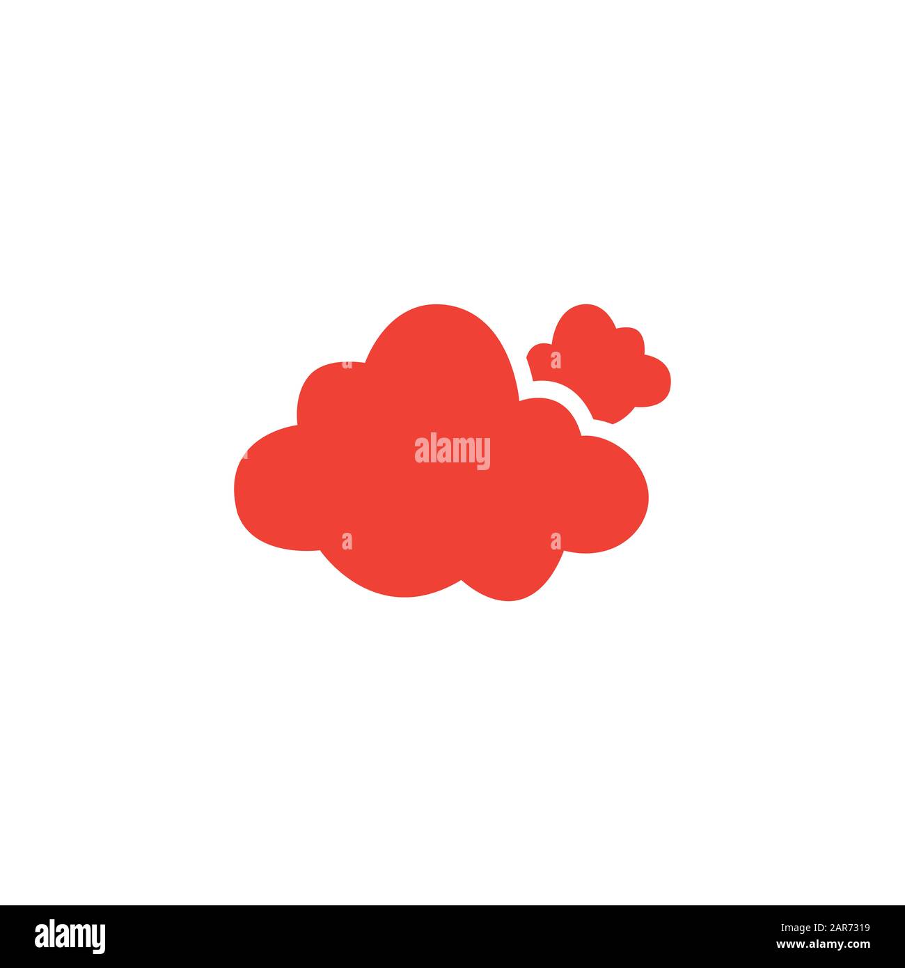 Cloud Red Icon On White Background. Red Flat Style Vector Illustration ...