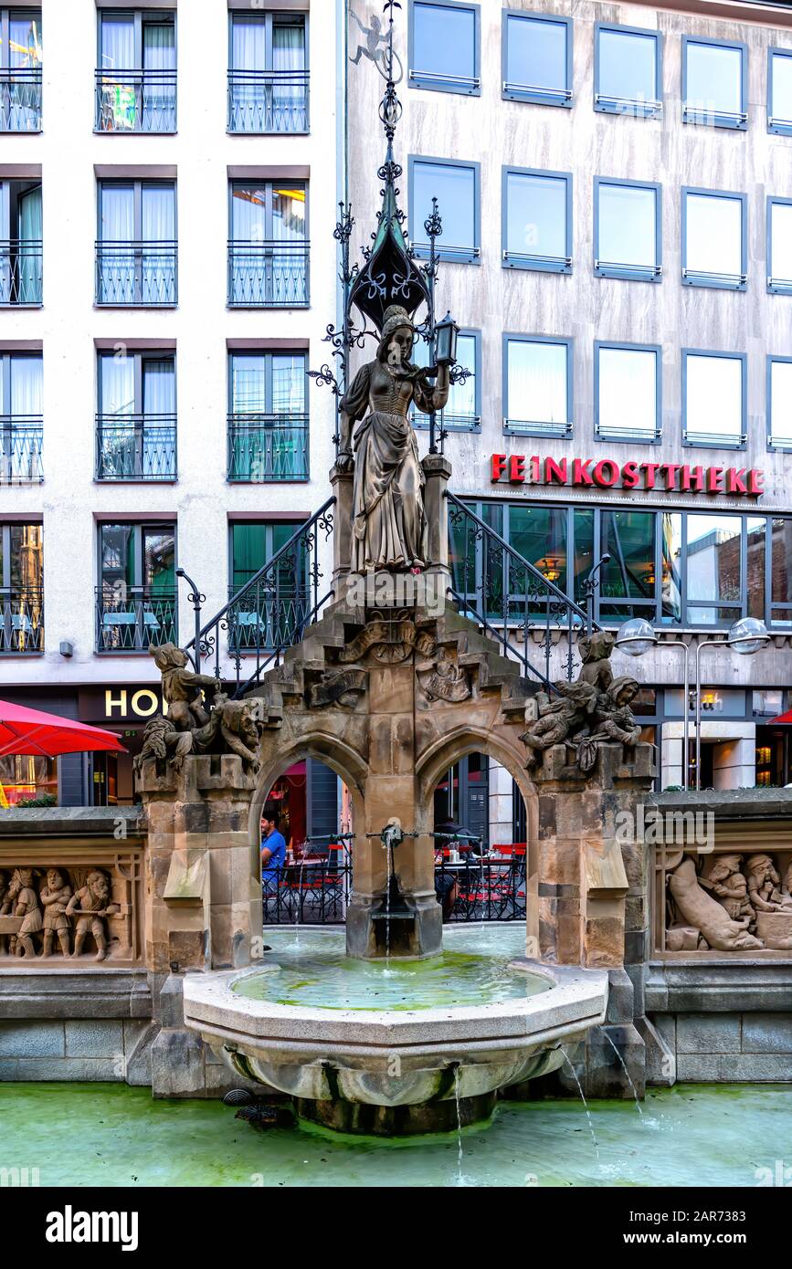 Cologne, Germany, 09/15/2019: The little house gnomes fountain in the ...