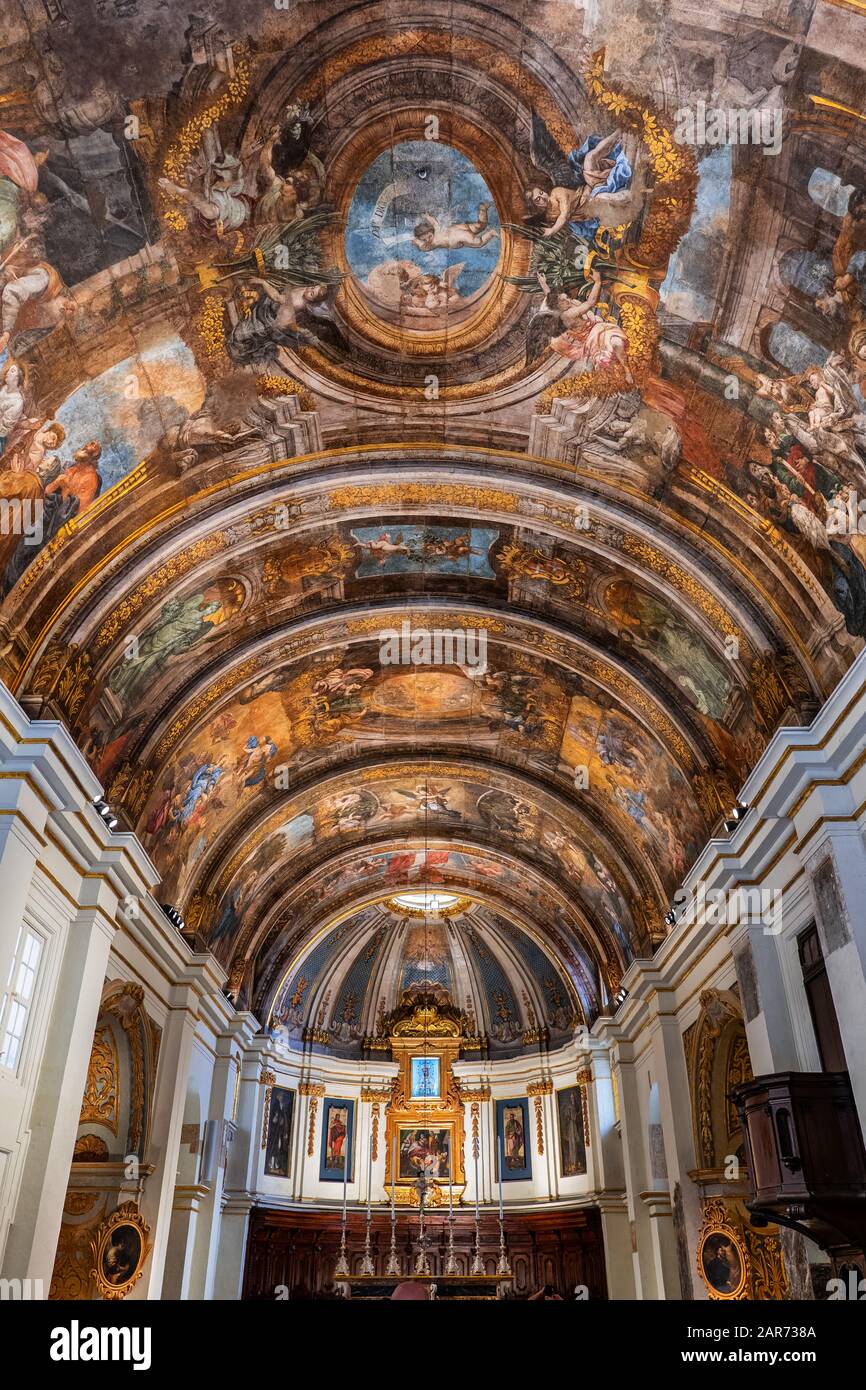 Church of Our Lady of Victory Baroque interior in Valletta, Malta ...