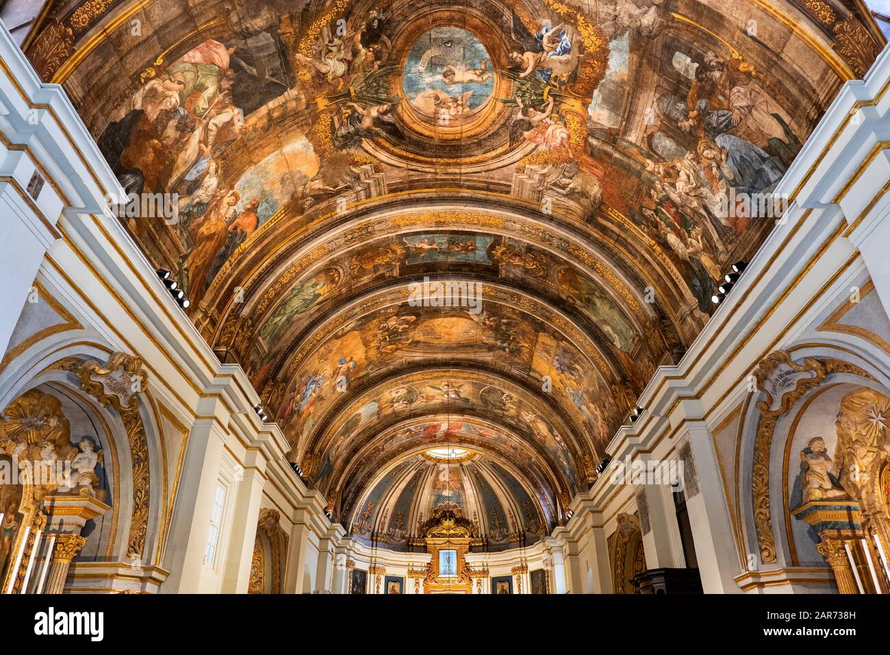 Church of Our Lady of Victory Baroque interior in Valletta, Malta ...