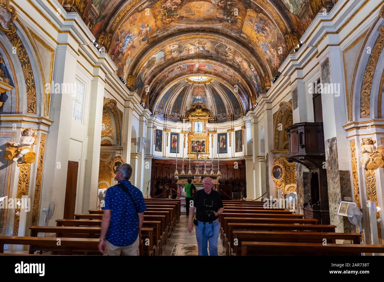 Church of Our Lady of Victory interior in Valletta, Malta, Baroque ...