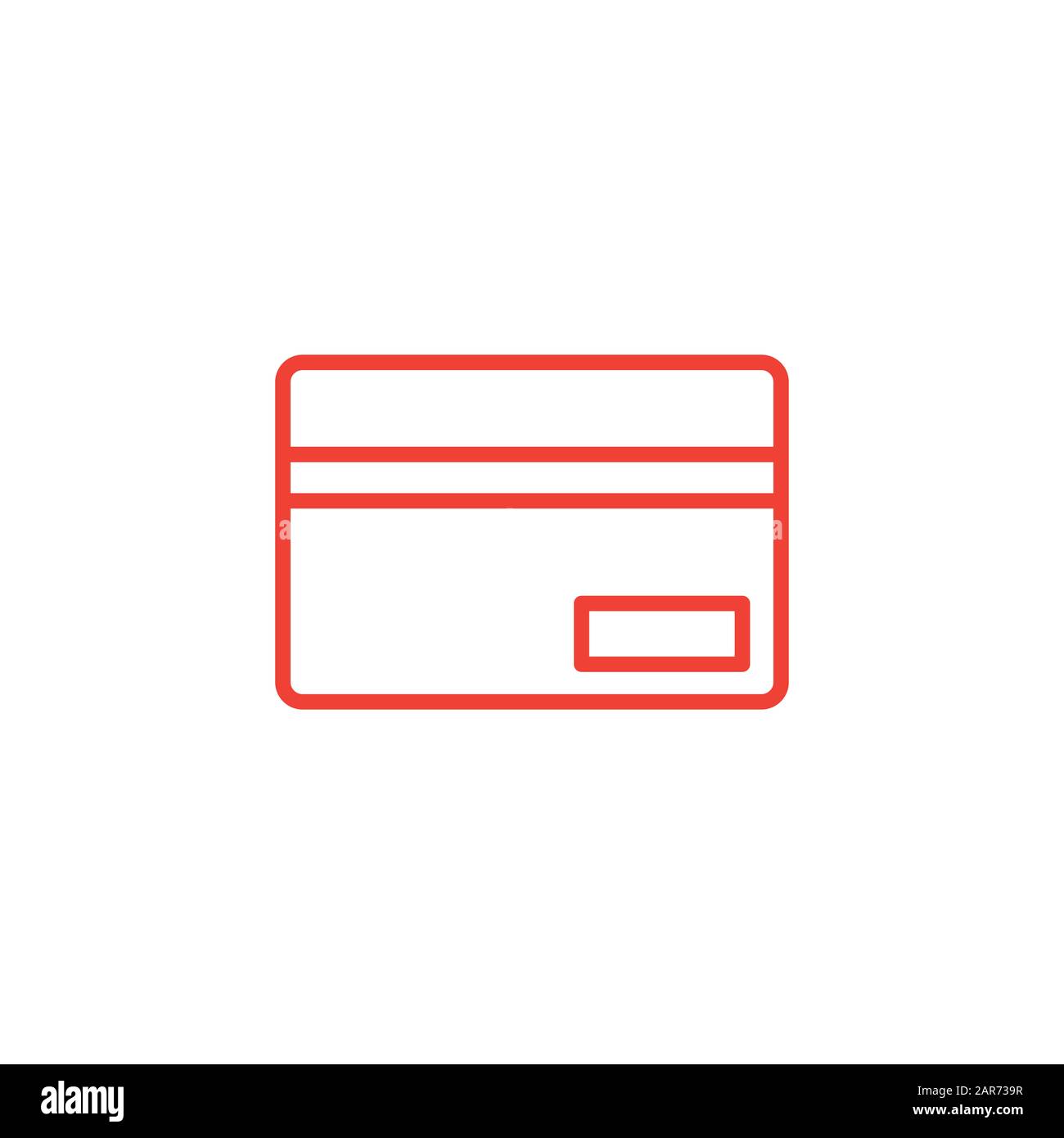 Credit Card Line Red Icon On White Background. Red Flat Style Vector ...