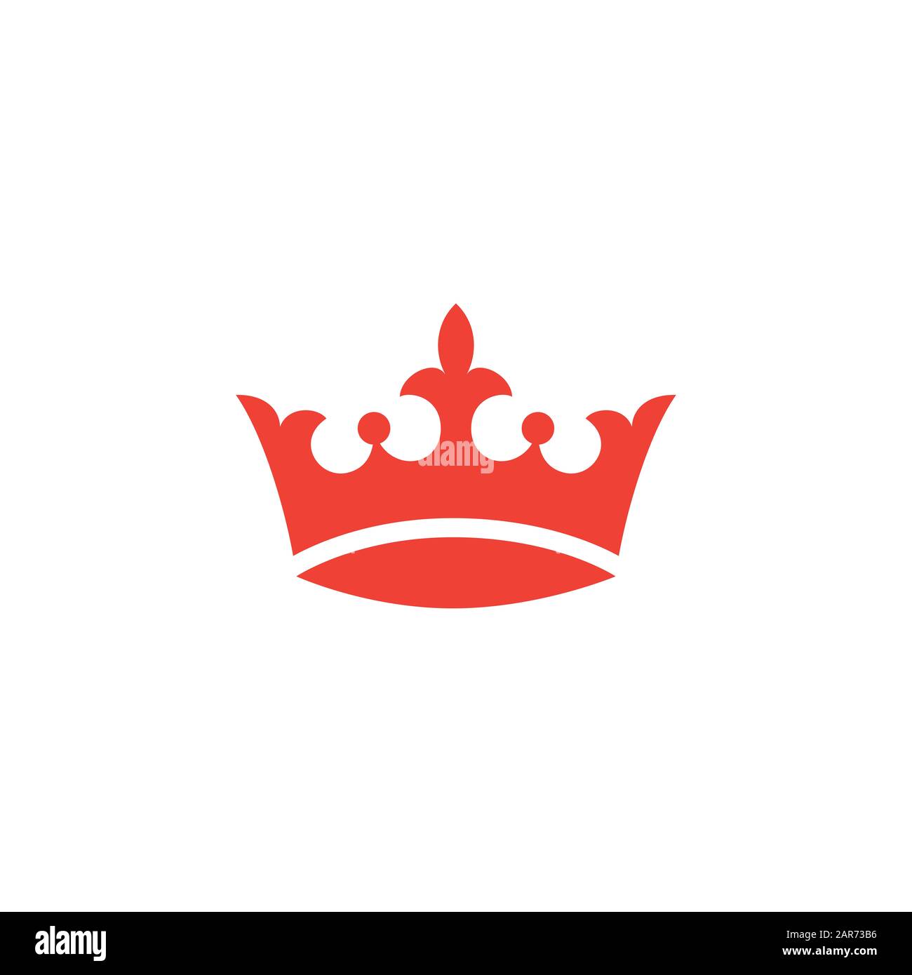 Crown Red Icon On White Background. Red Flat Style Vector Illustration ...