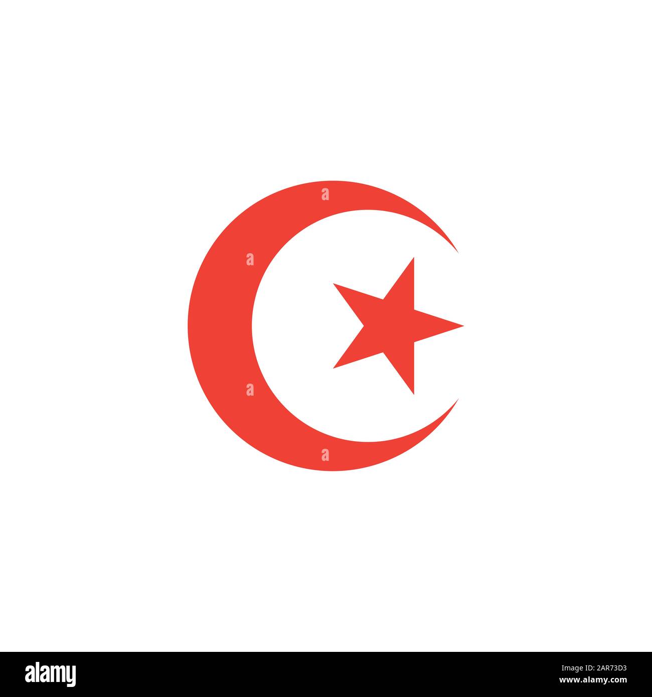 Crescent Red Icon On White Background. Red Flat Style Vector ...