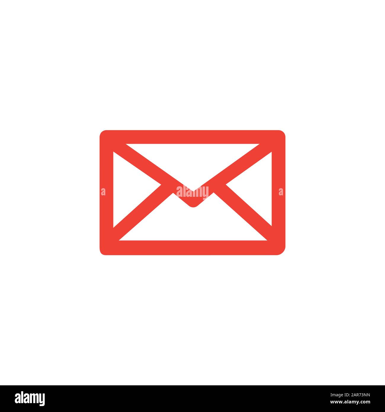 Email Red Icon On White Background. Red Flat Style Vector Illustration ...