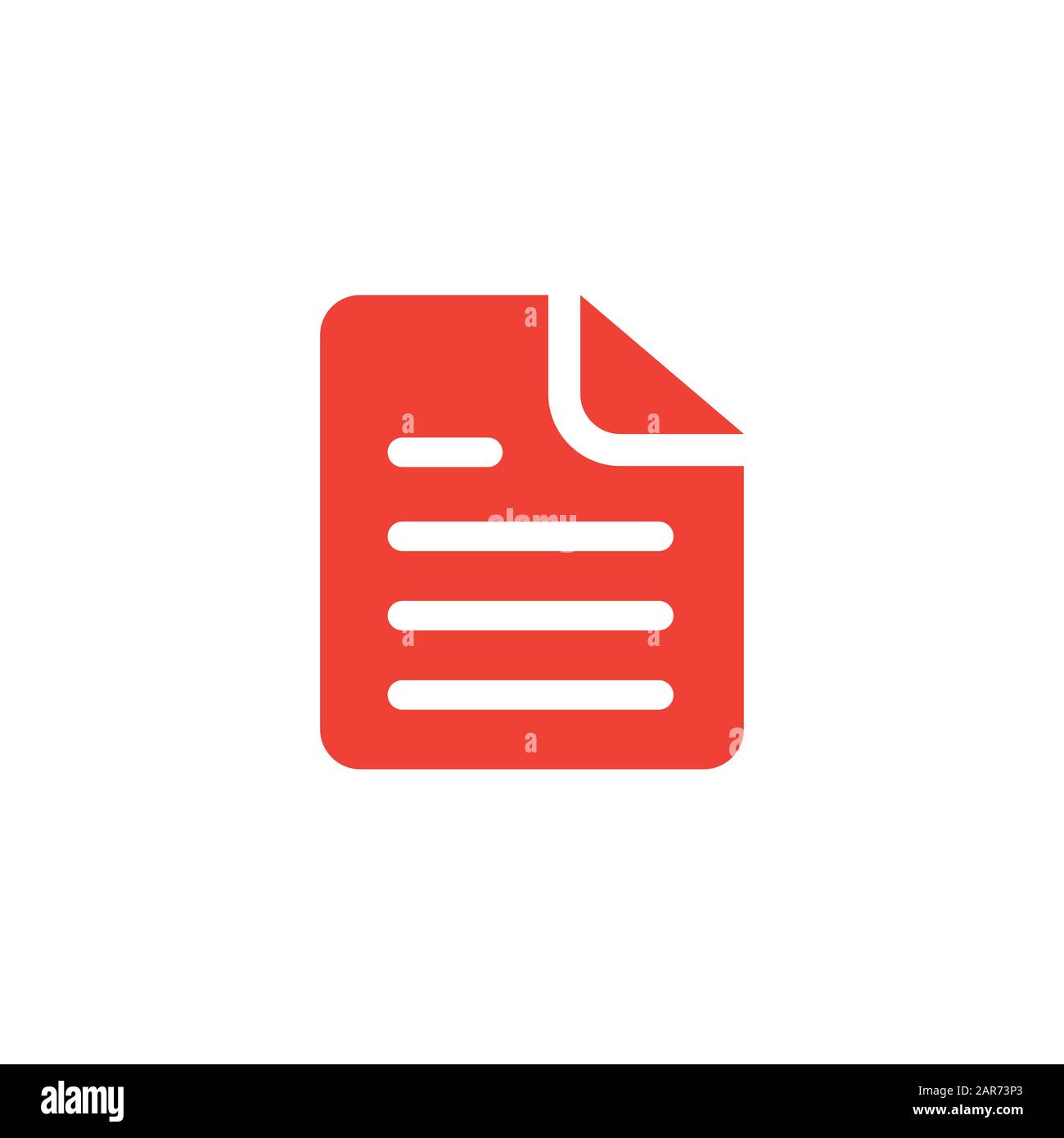 Document Red Icon On White Background. Red Flat Style Vector ...