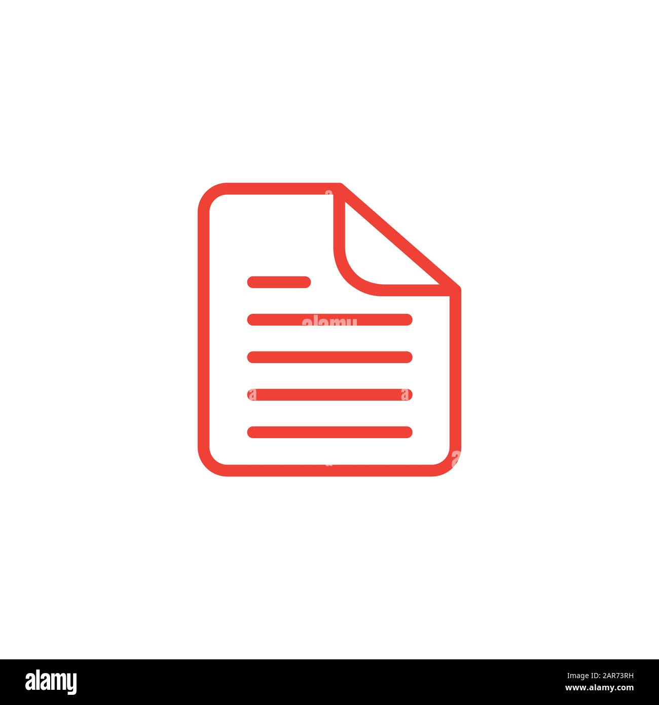 Document Line Red Icon On White Background. Red Flat Style Vector ...