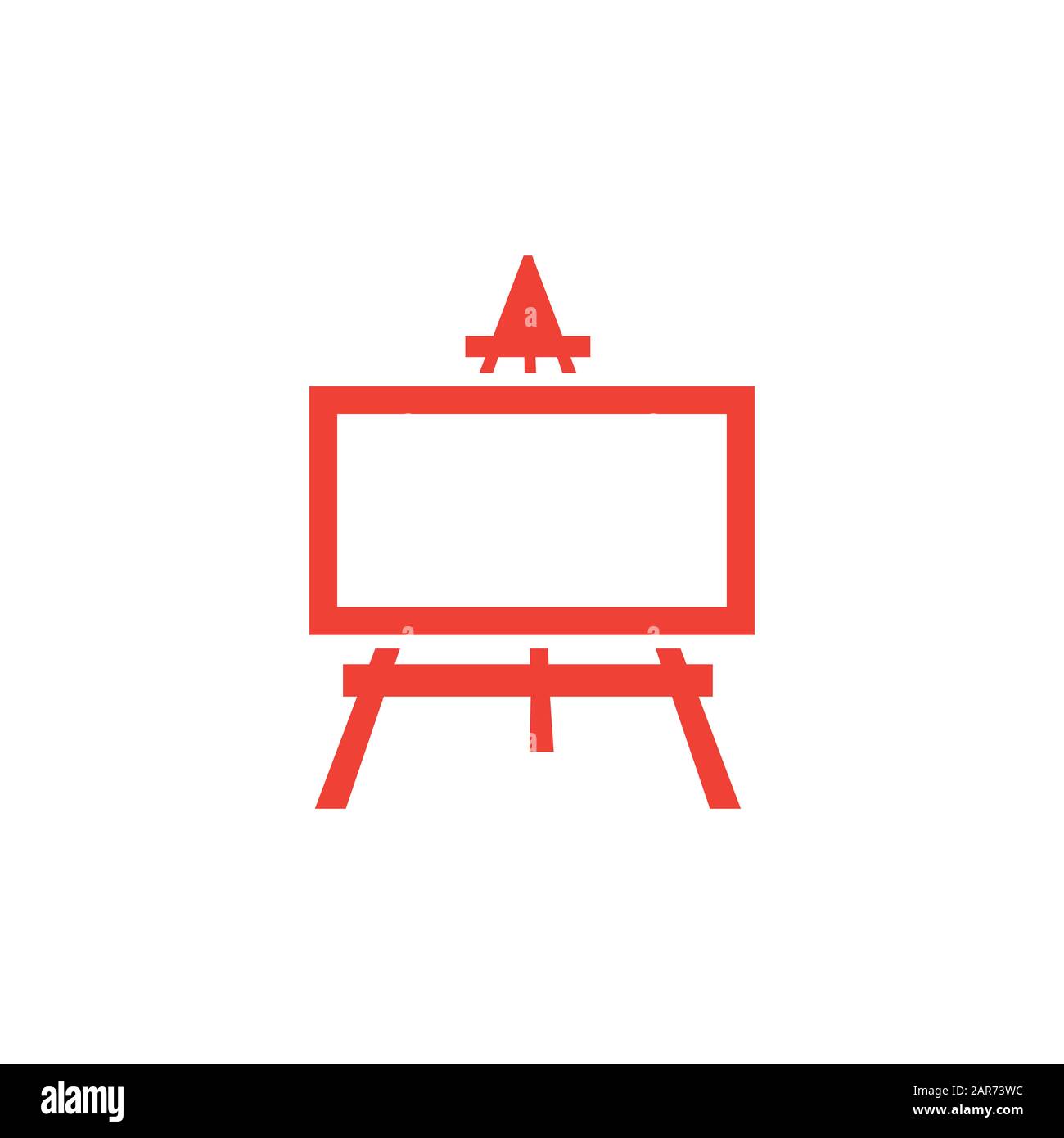 Easel Red Icon On White Background. Red Flat Style Vector Illustration ...