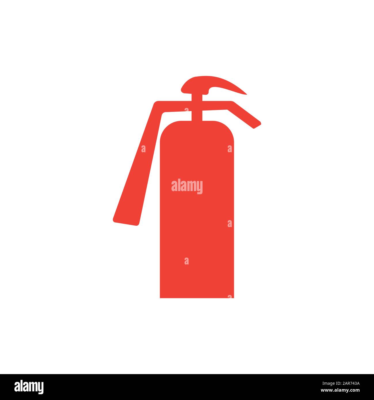 Fire Extinguisher Red Icon On White Background. Red Flat Style Vector ...
