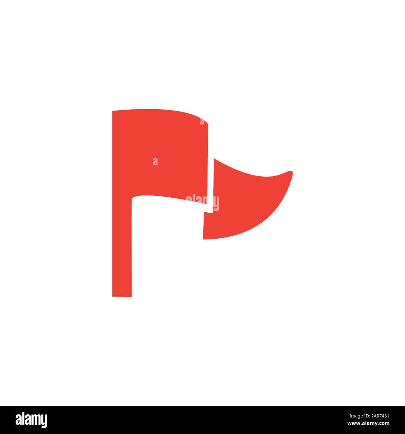 Flag Red Icon On White Background. Red Flat Style Vector Illustration ...