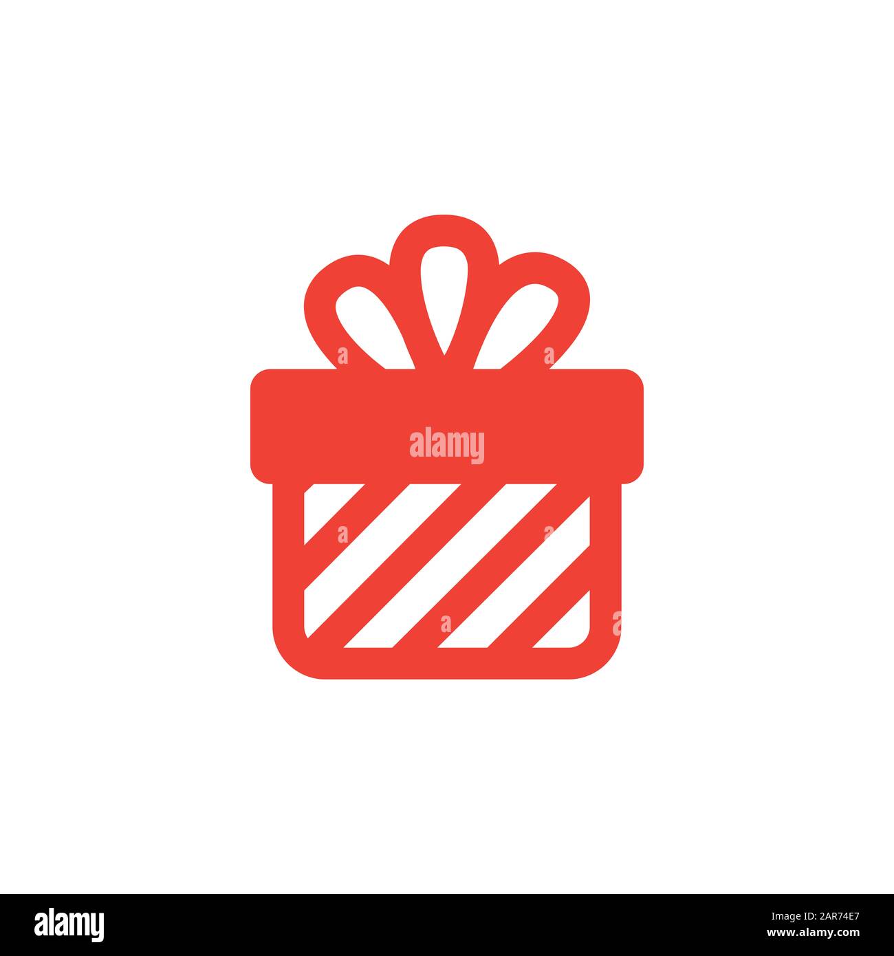Gift Box Red Icon On White Background. Red Flat Style Vector ...