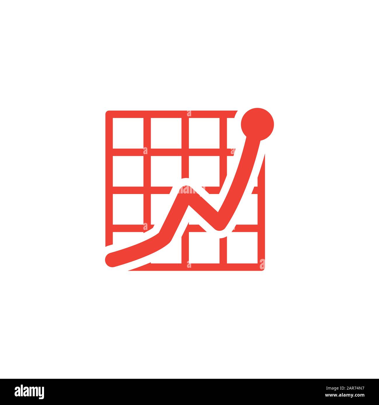 Growing Graph Red Icon On White Background. Red Flat Style Vector ...
