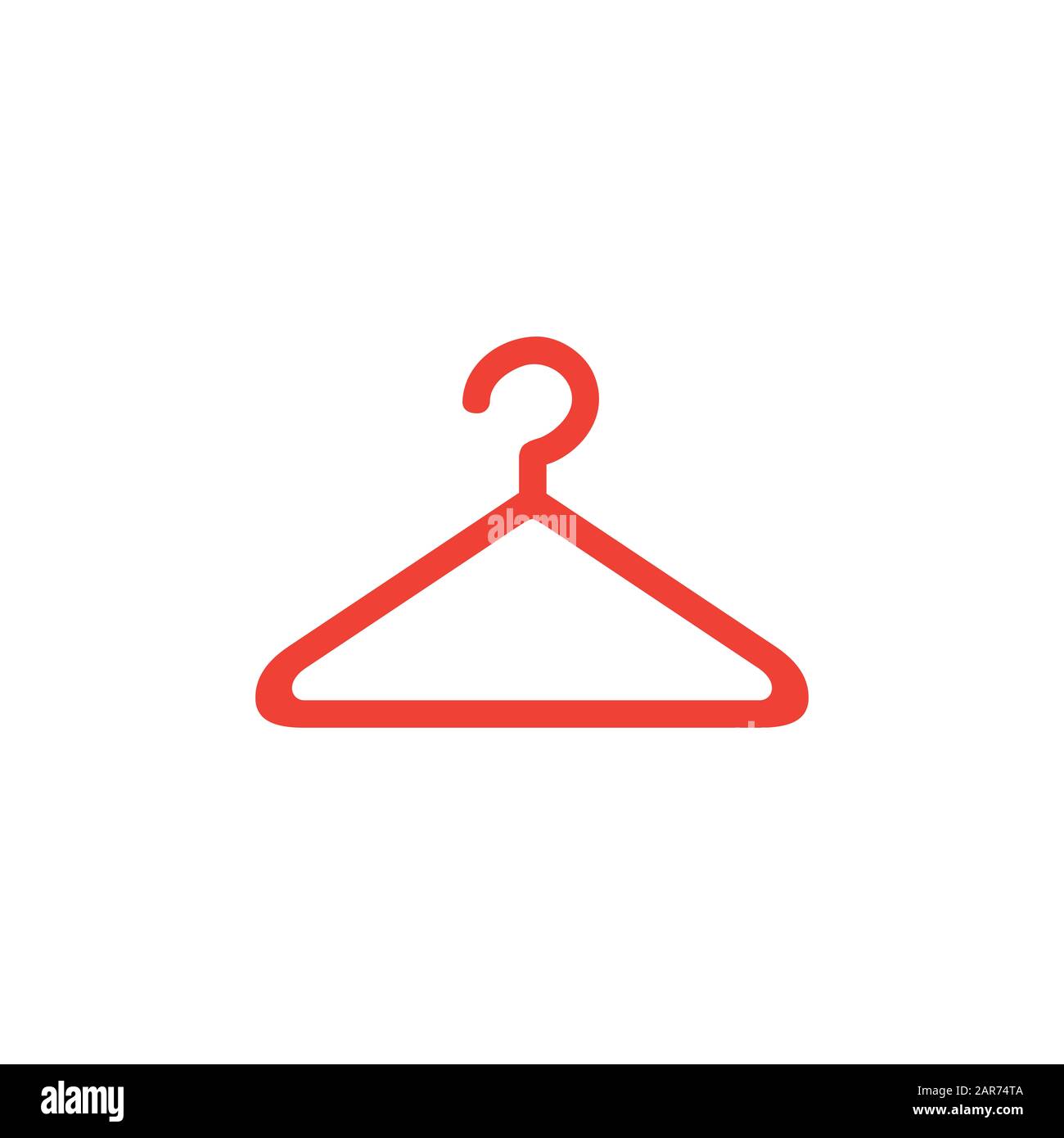 Hanger Red Icon On White Background. Red Flat Style Vector Illustration ...