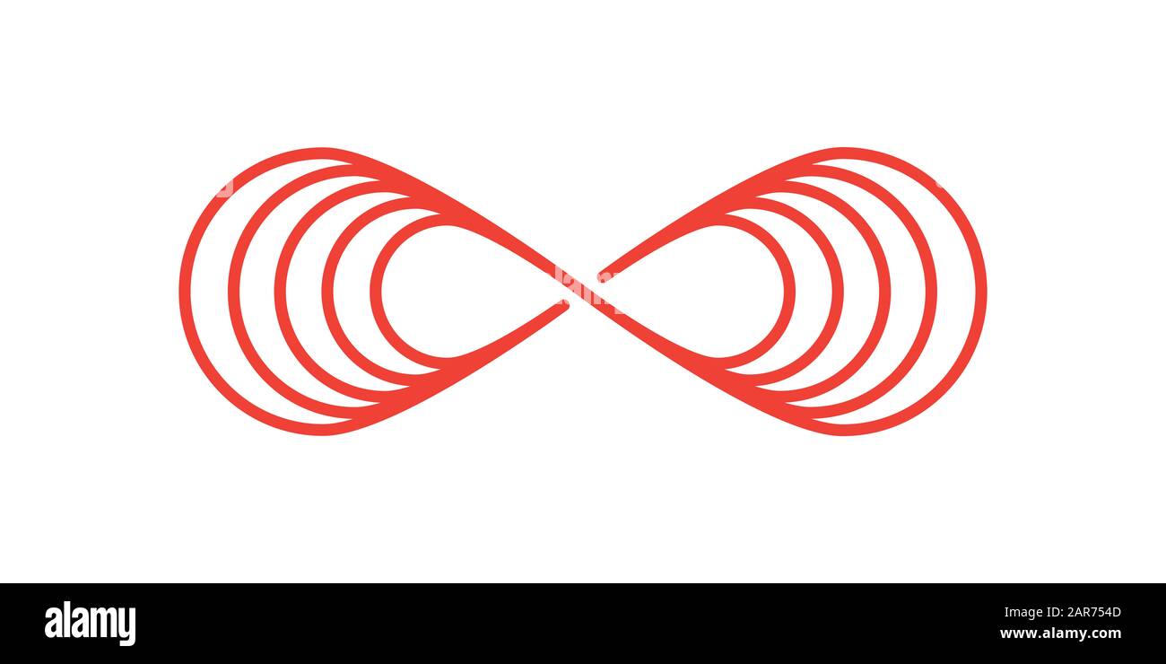 Infinity Red Illustration On White Background. Red Flat Style Vector ...