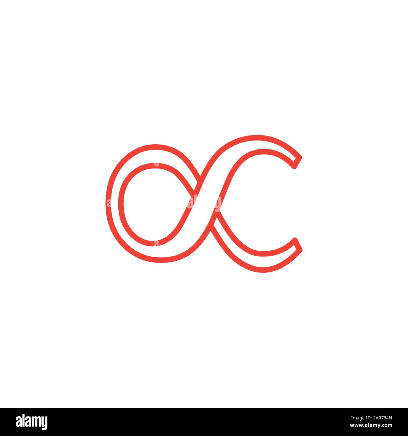 Infinity Line Red Icon On White Background. Red Flat Style Vector ...