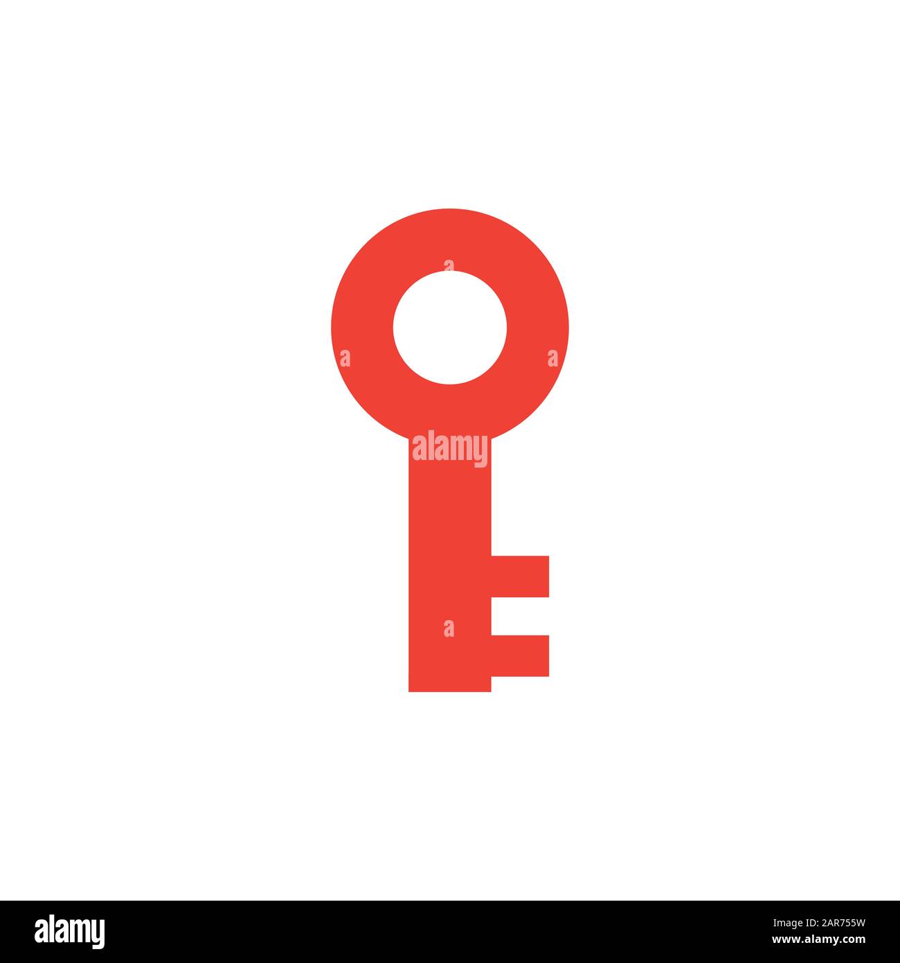 Key Red Icon On White Background. Red Flat Style Vector Illustration ...