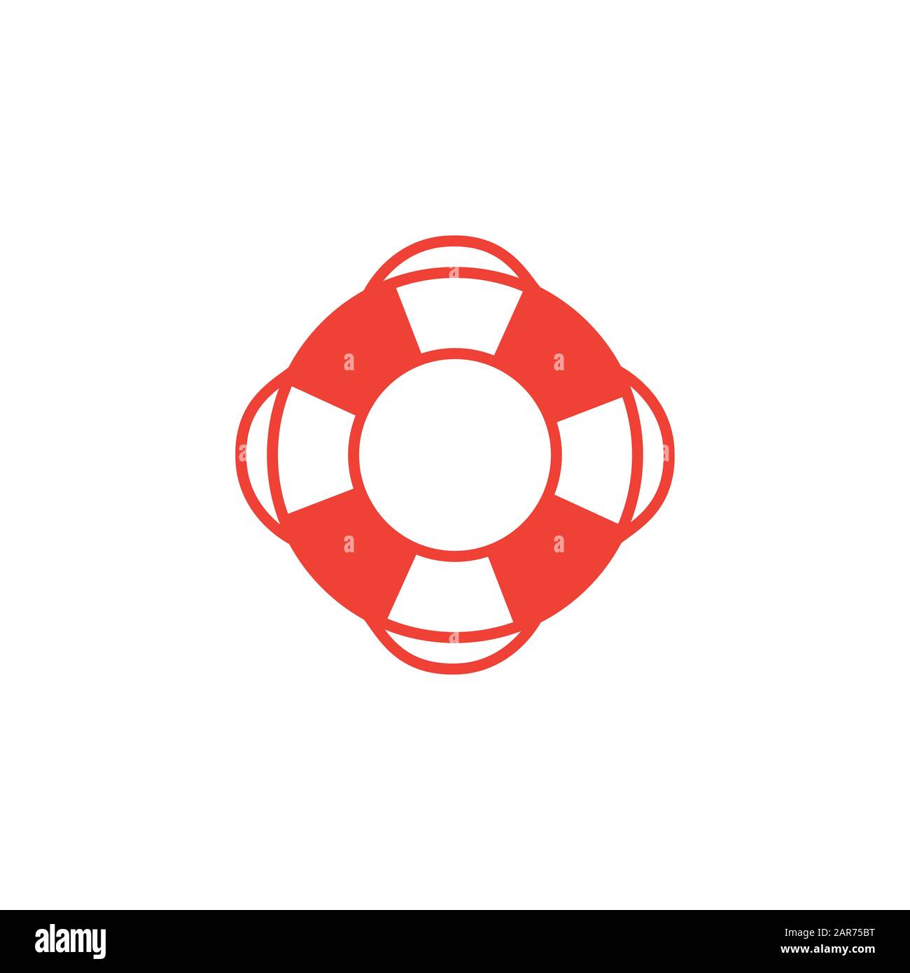 Lifebuoy Red Icon On White Background. Red Flat Style Vector ...