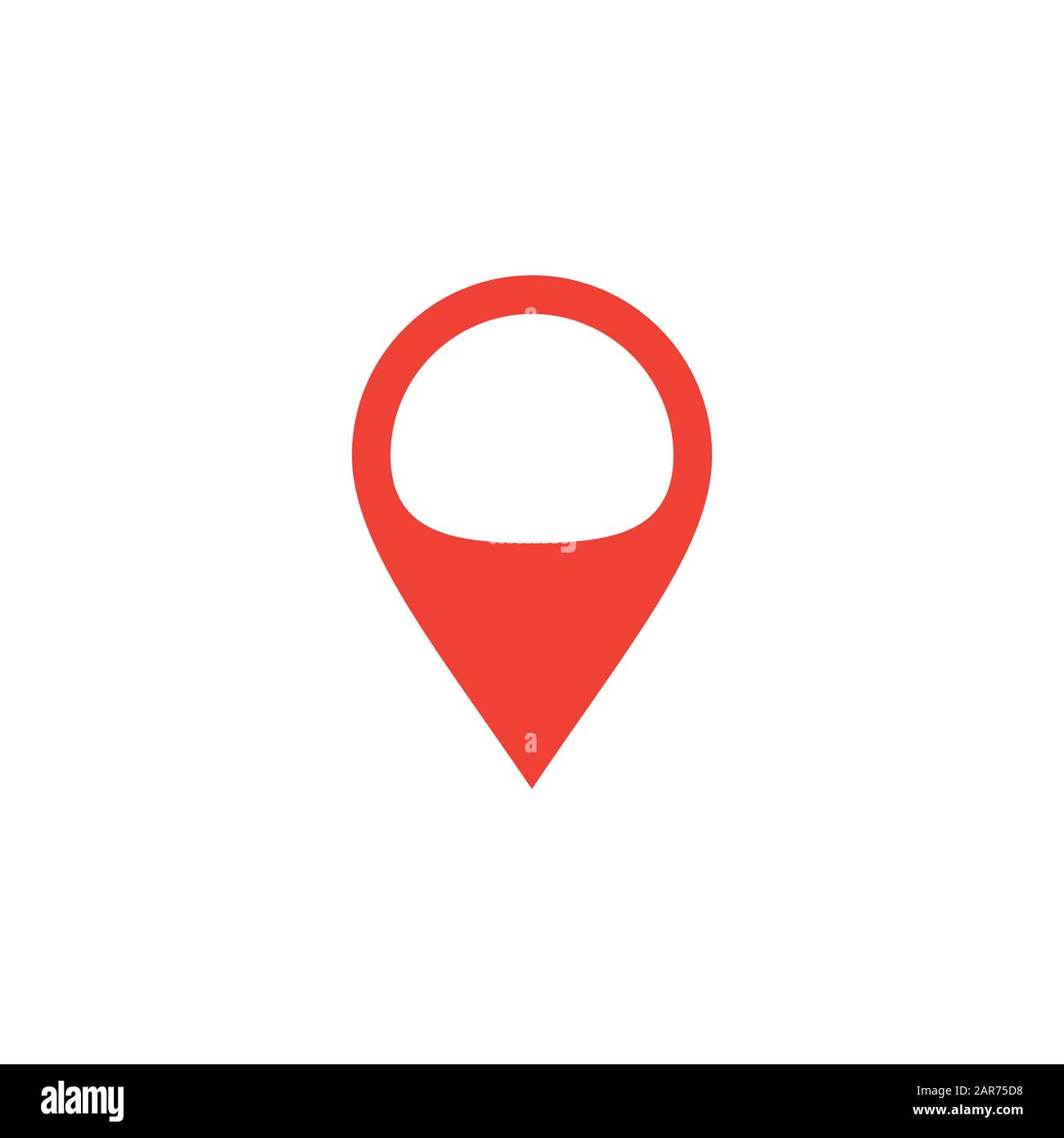 Locator Red Icon On White Background. Red Flat Style Vector ...