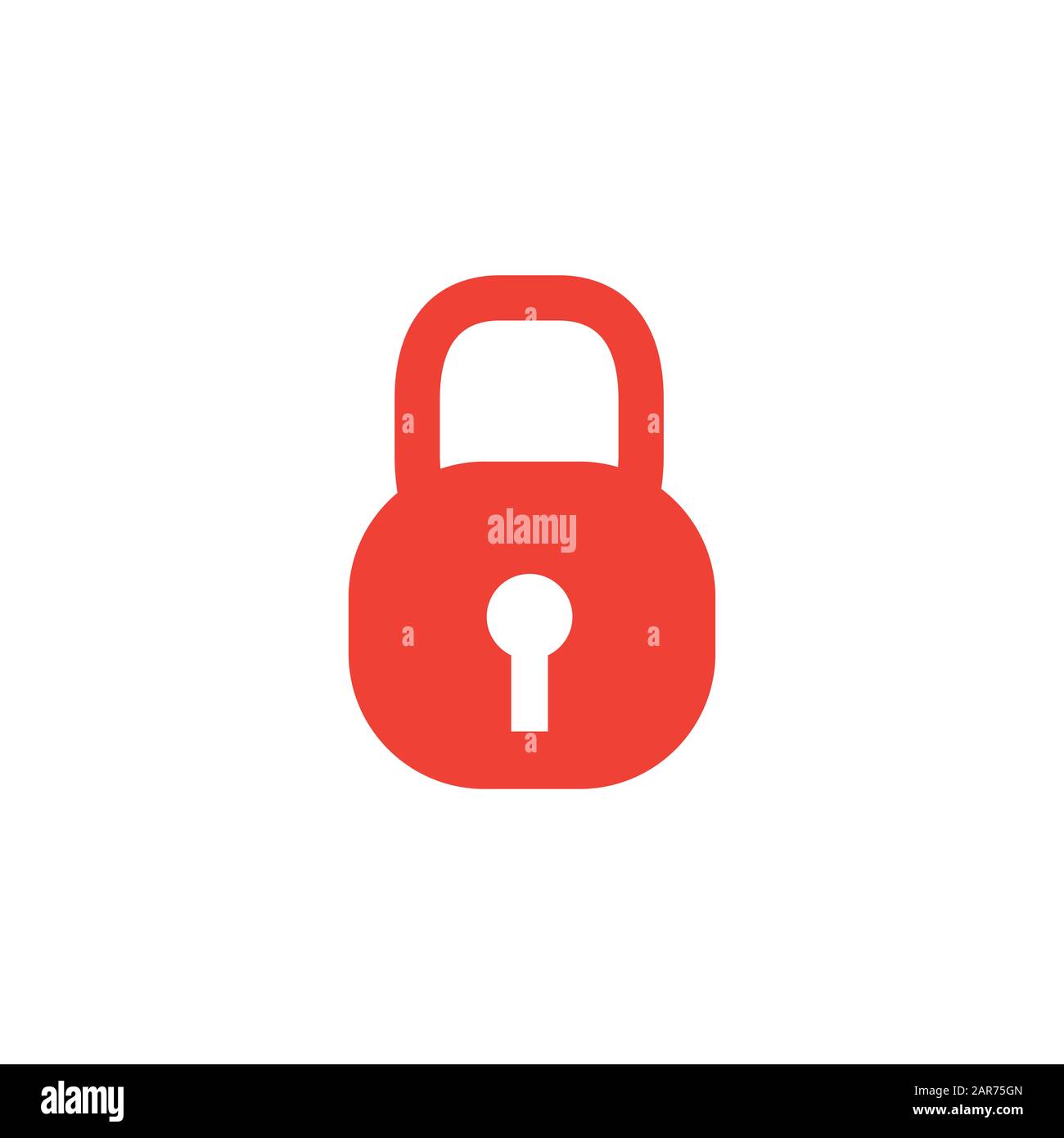 Lock Red Icon On White Background. Red Flat Style Vector Illustration ...