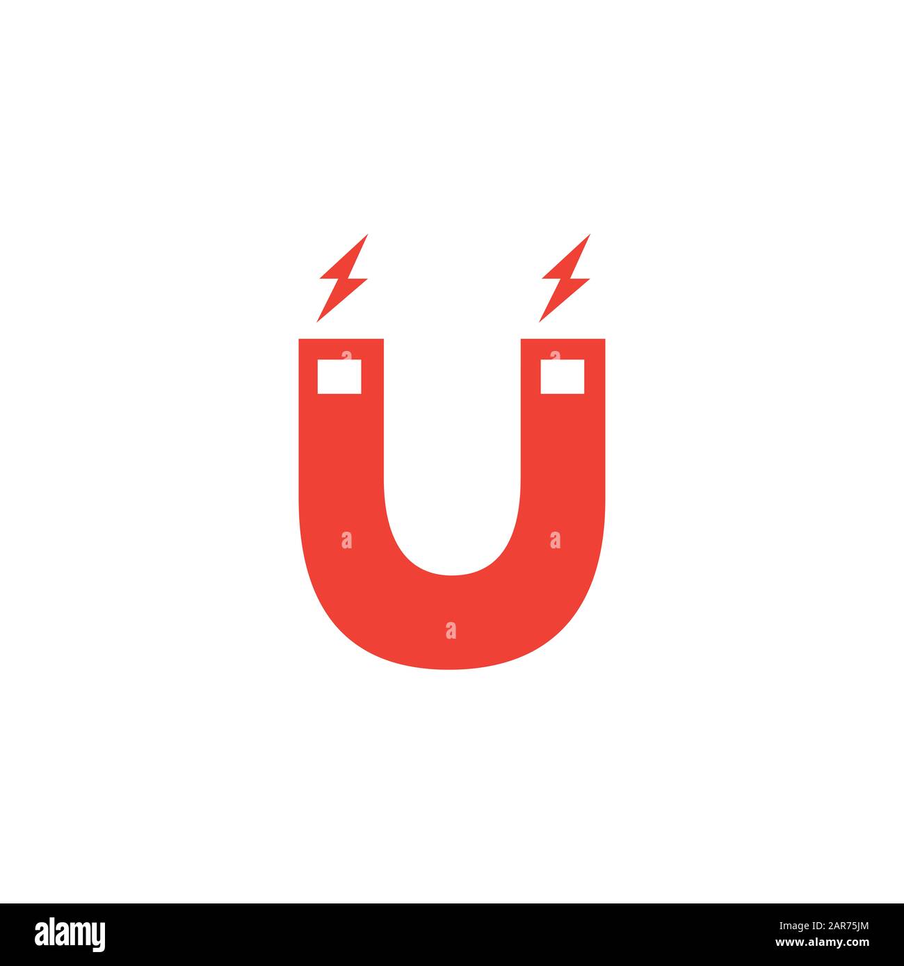 Magnet Red Icon On White Background. Red Flat Style Vector Illustration ...